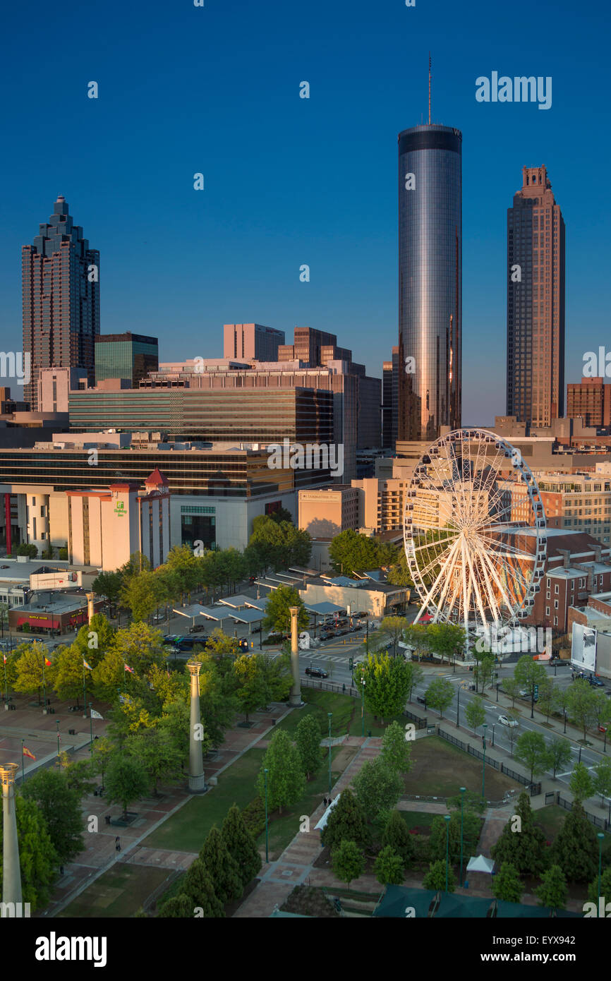SKYVIEW FERRIS WHEEL CENTENNIAL OLYMPIC PARK DOWNTOWN SKYLINE ATLANTA ...