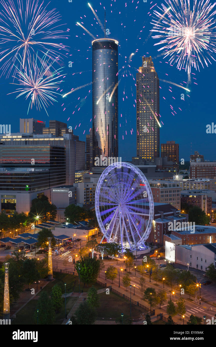 SKYVIEW FERRIS WHEEL CENTENNIAL OLYMPIC PARK DOWNTOWN SKYLINE ATLANTA ...