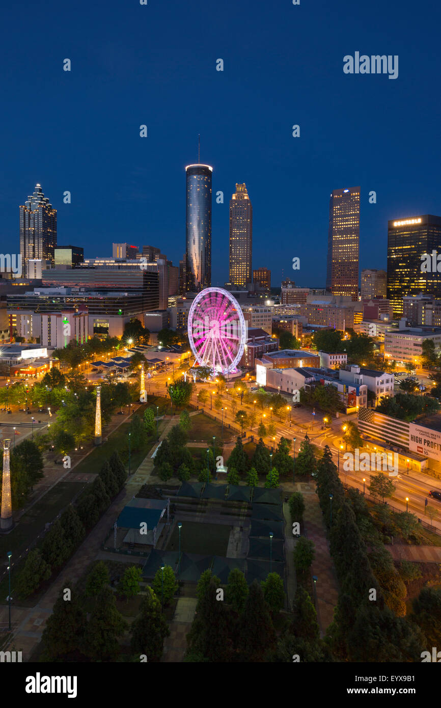 SKYVIEW FERRIS WHEEL CENTENNIAL OLYMPIC PARK DOWNTOWN SKYLINE ATLANTA ...
