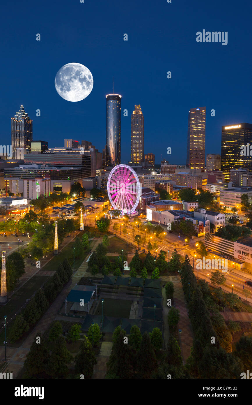 SKYVIEW FERRIS WHEEL CENTENNIAL OLYMPIC PARK DOWNTOWN SKYLINE ATLANTA ...