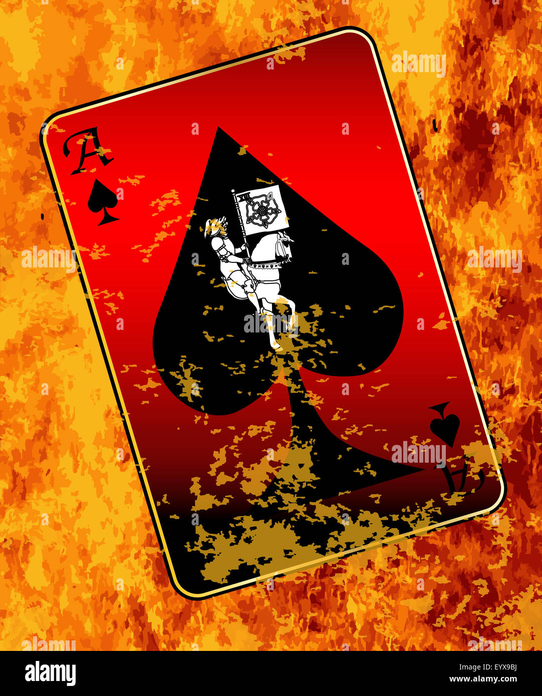 The Ace of Spades burning in flames with chard edges Stock Photo - Alamy