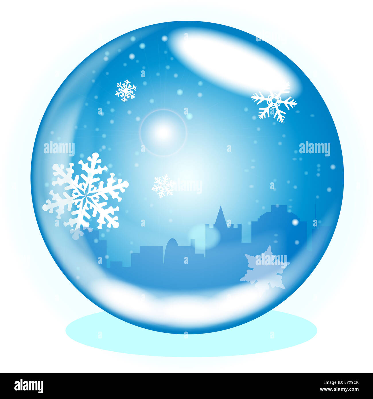A crystal ball over a winter scene background Stock Photo - Alamy