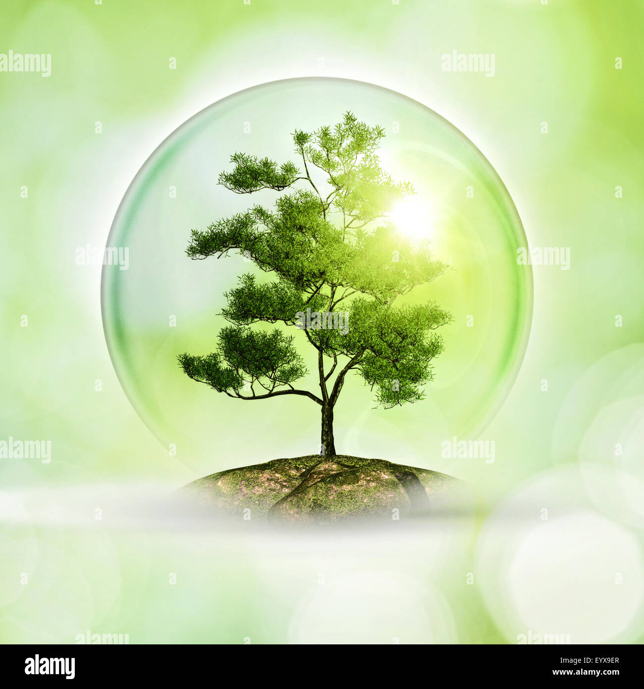 Lone planet. Abstract eco and environmental background Stock Photo - Alamy