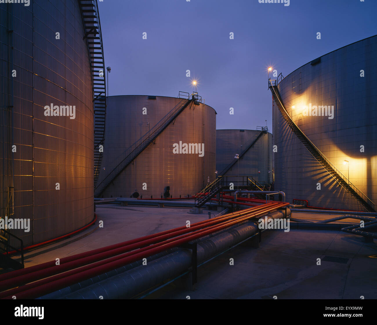 tank farm at night Stock Photo - Alamy