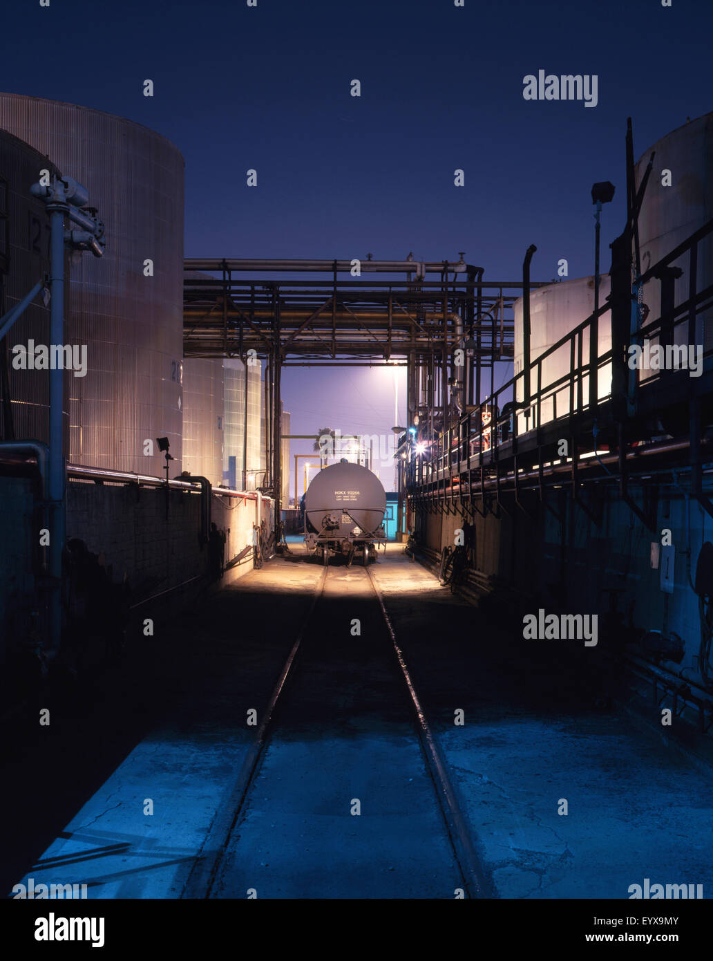 tank farm at night Stock Photo - Alamy