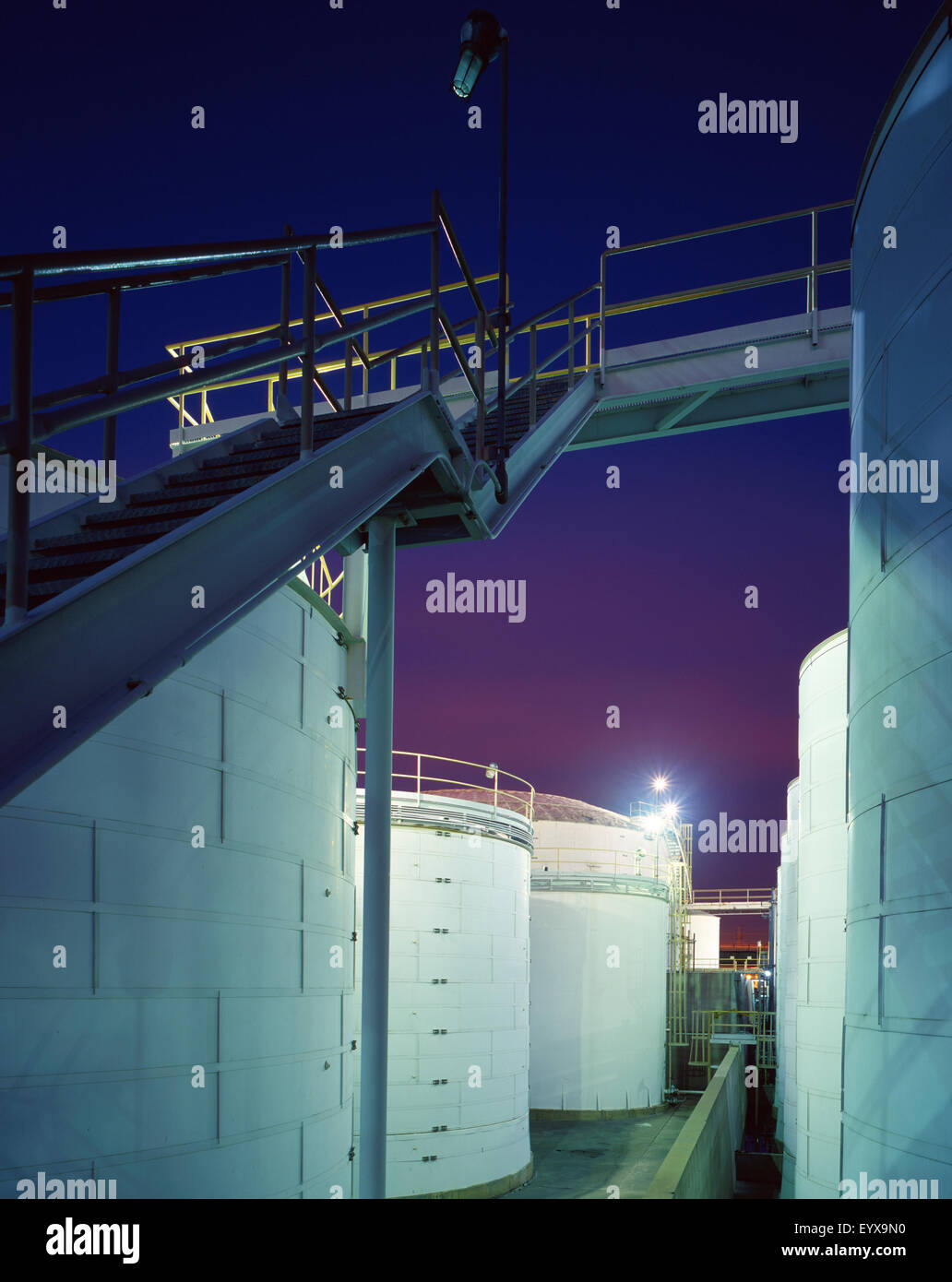 Tank farm at night Stock Photo - Alamy