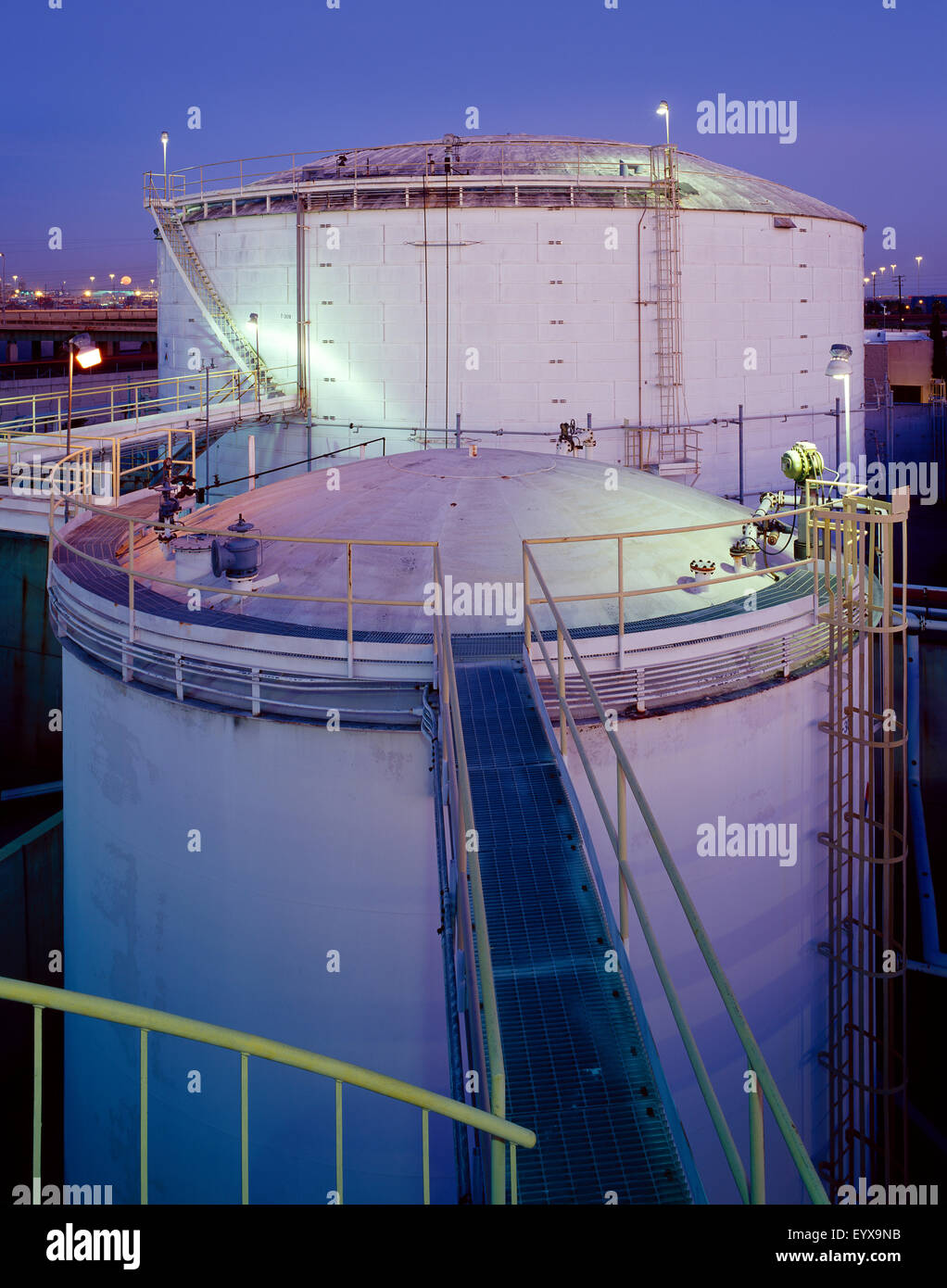 tank farm at night Stock Photo - Alamy