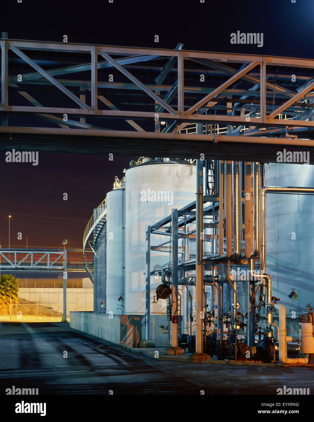 tank farm at night Stock Photo - Alamy