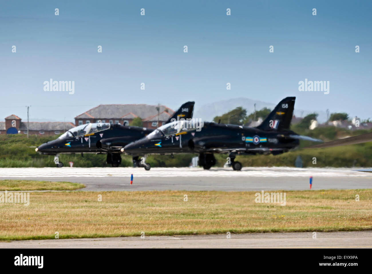 XX158 XX348 Hawk T1 Fast jet Raf Valley Anglesey North Wales Uk Stock Photo - Alamy