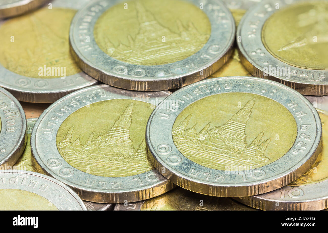 Coins of Thailand. Wat Arun Temple in Bangkok, Thailand, depicted in ...