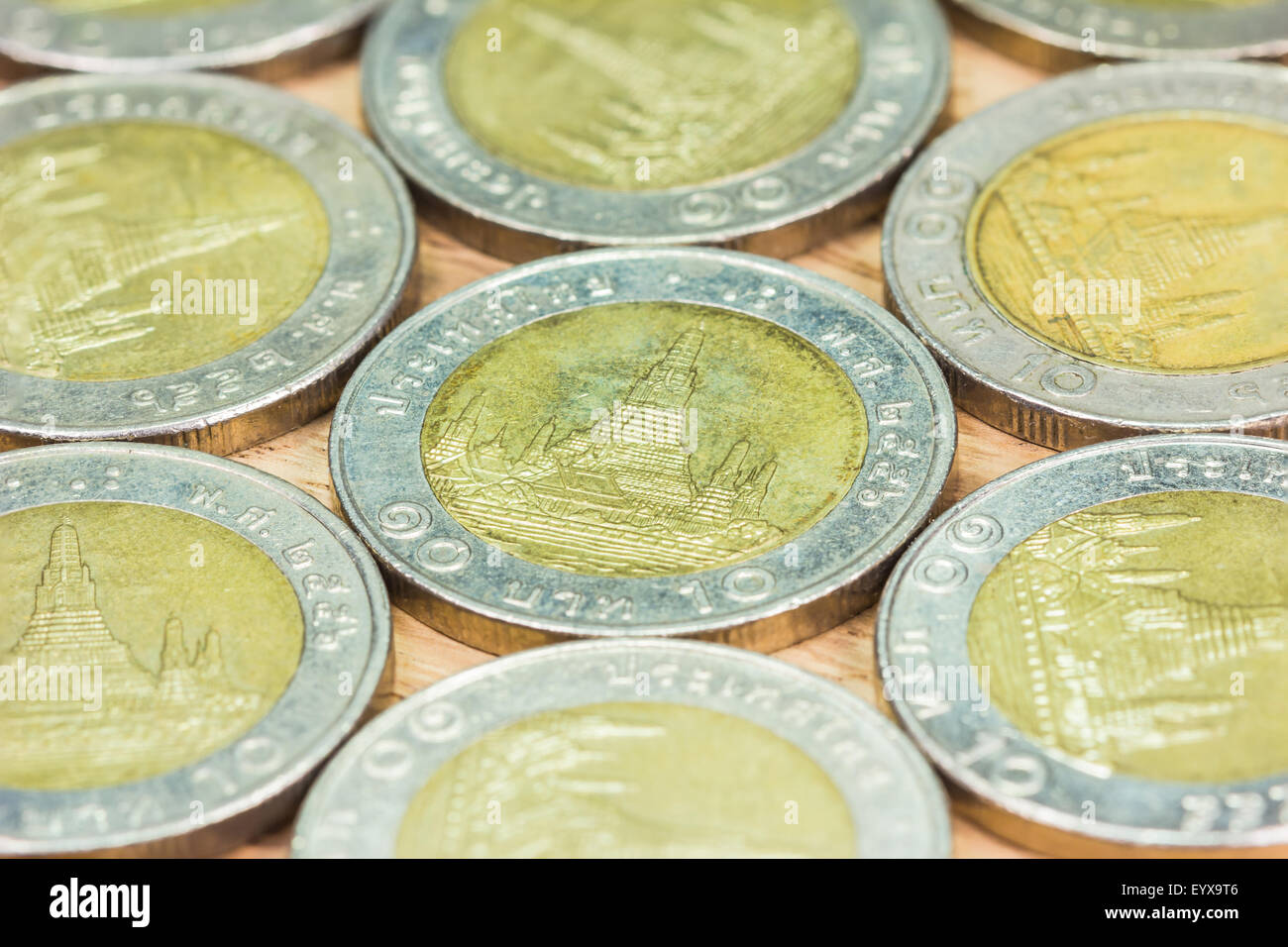 Coins of Thailand. Wat Arun Temple in Bangkok, Thailand, depicted in ...