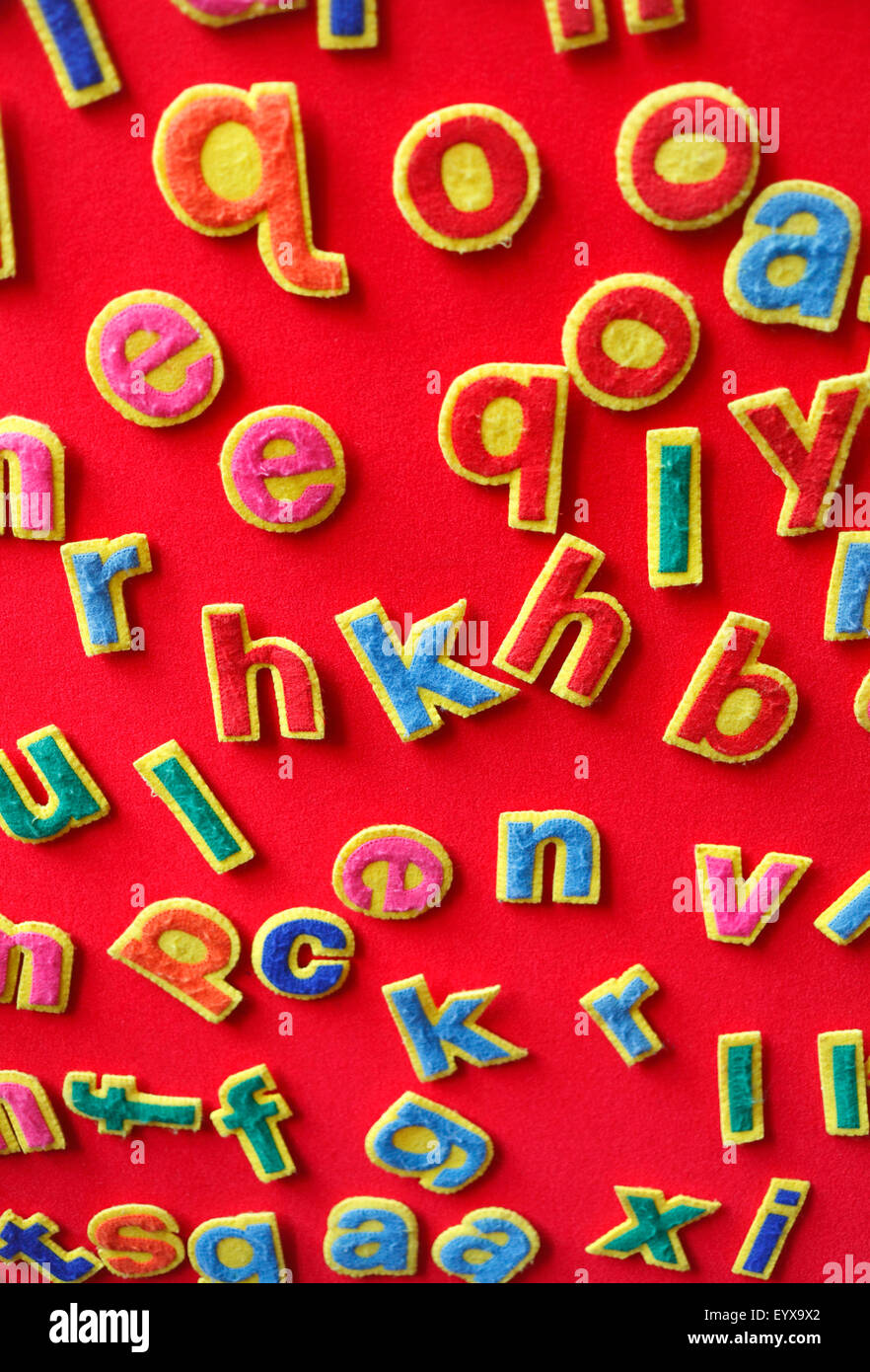 Teaching aid of fabric letters in a primary school Stock Photo - Alamy