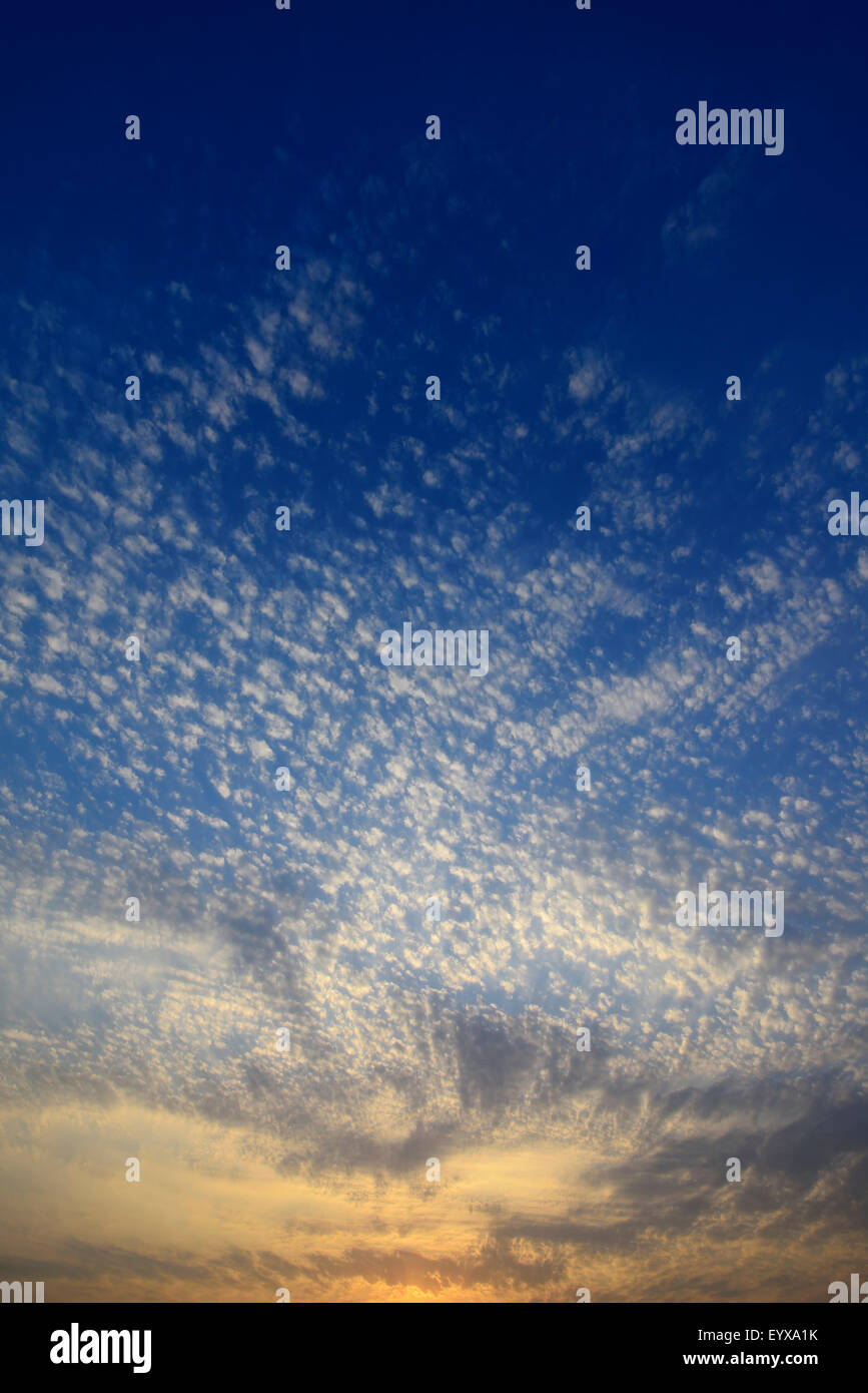 Blue Sky and Dramatic Clouds at Sunset Stock Photo - Alamy