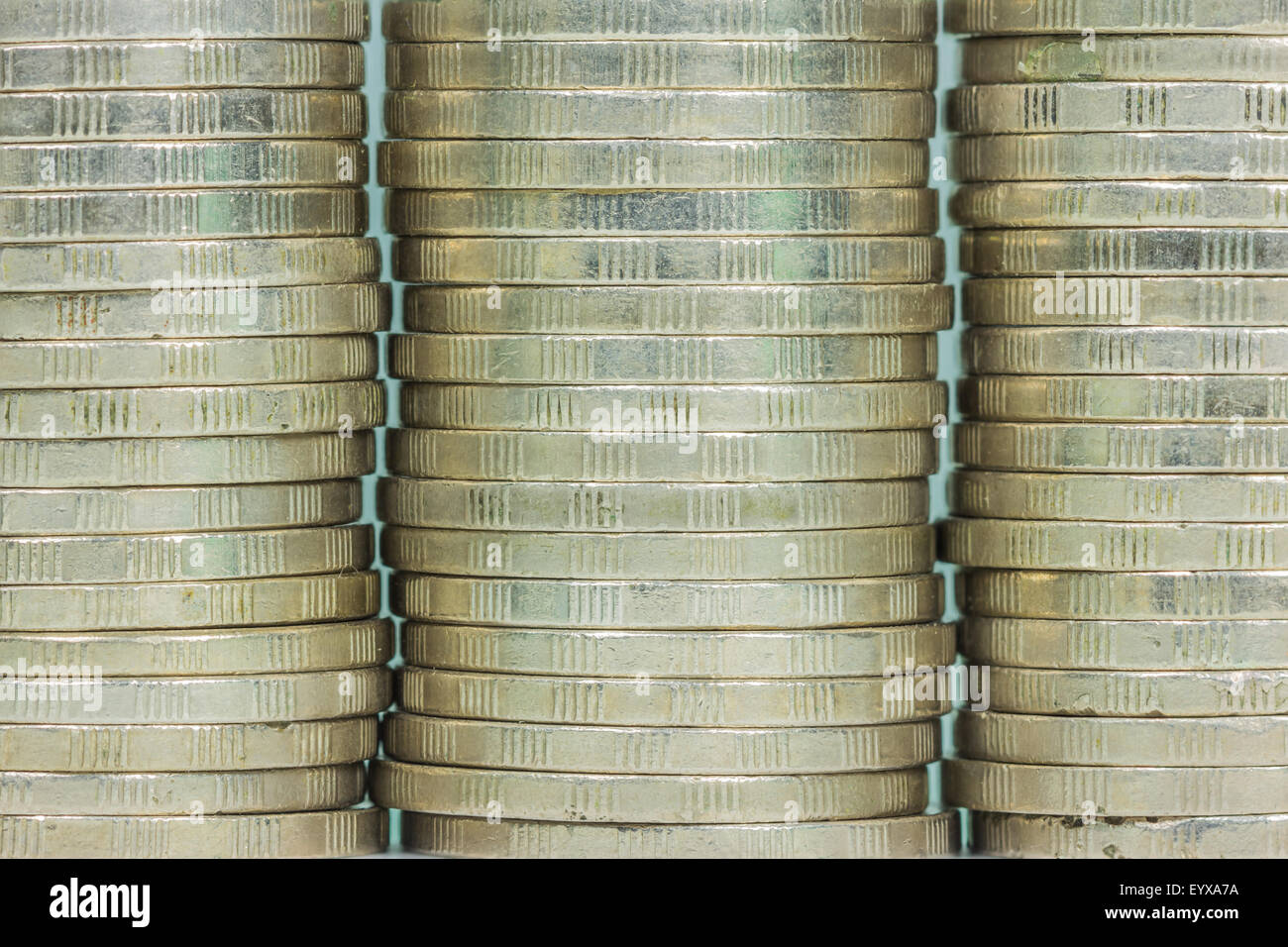 coin stack seamless texture - coins in columns Stock Photo - Alamy
