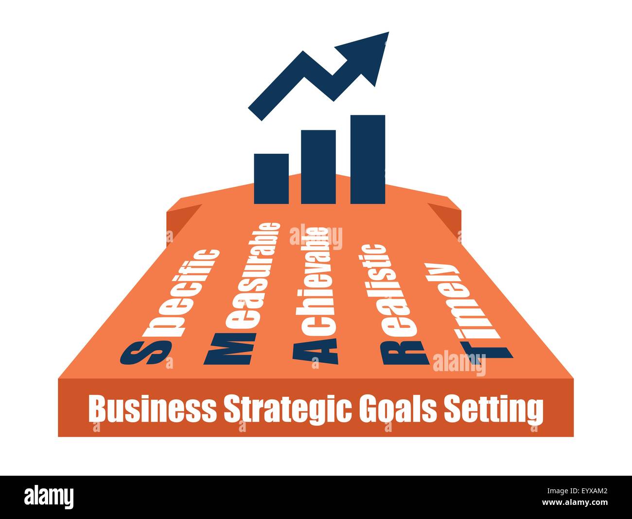 SMART goals setting business income chart growing vector illustration ...