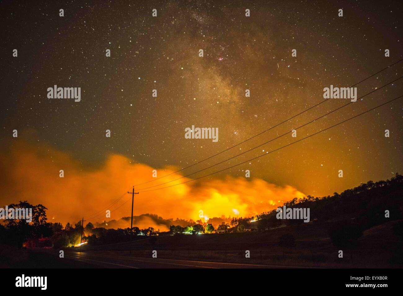 Clear Lake, CA, USA. 3rd Aug, 2015. A firing operation burns off ...