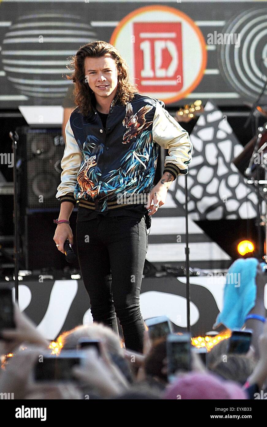 New York, NY, USA. 4th Aug, 2015. Harry Styles, One Direction on stage ...