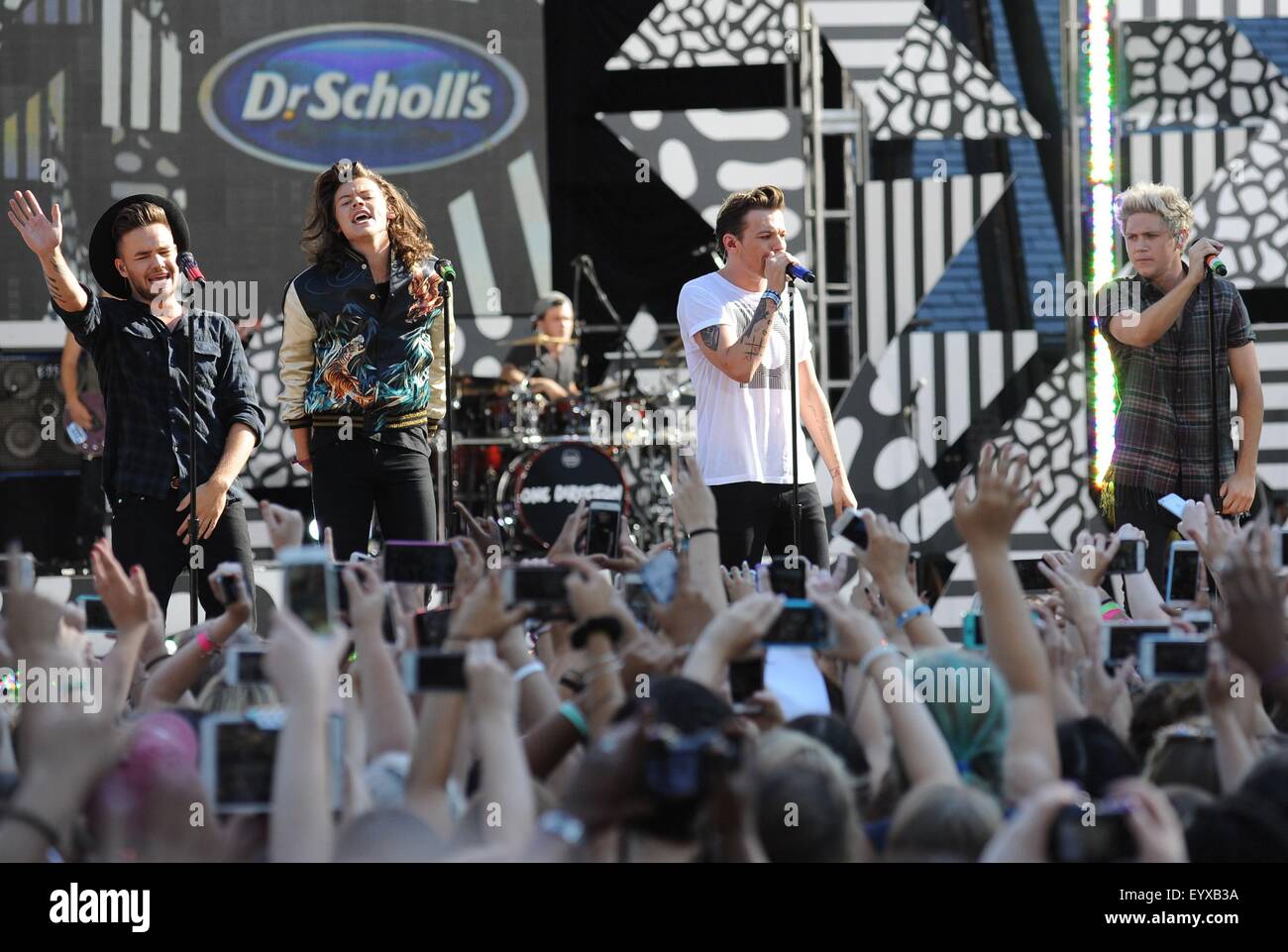 New York, NY, USA. 4th Aug, 2015. Harry Styles, Liam Payne, Niall Horan ...