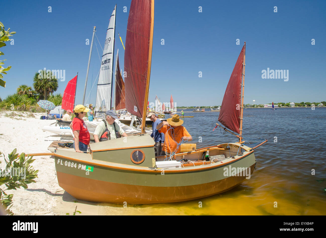 Sail Boats at Cedar Key small boat gathering Stock Photo - Alamy