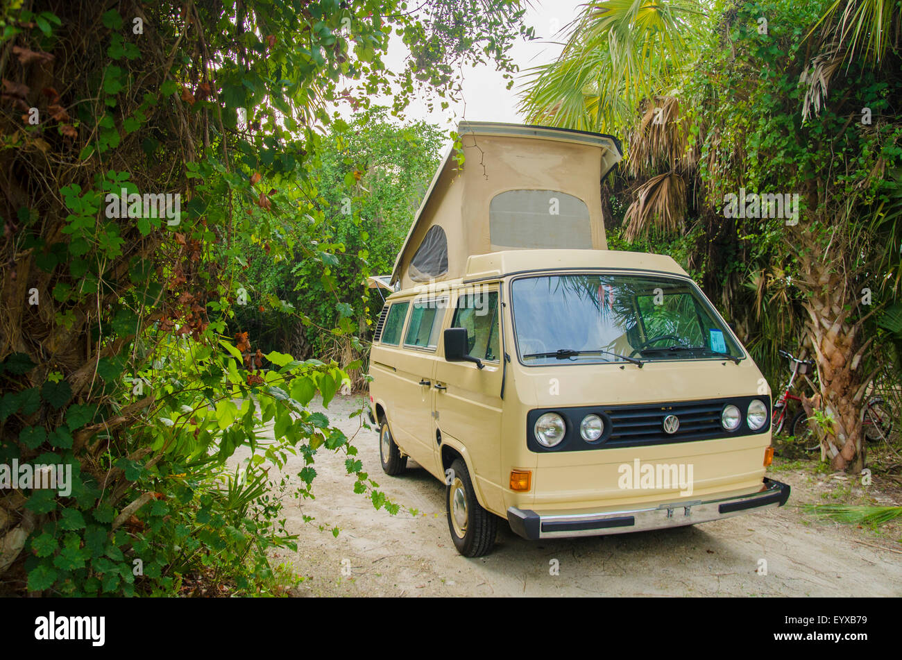 Vanagon camping Koreshan State Historic site Stock Photo - Alamy