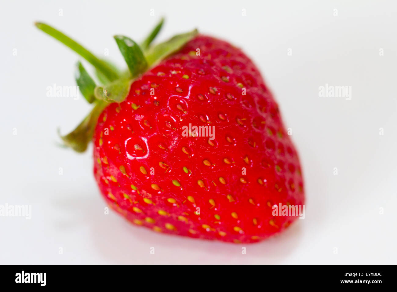 A single strawberry in a white background Stock Photo - Alamy