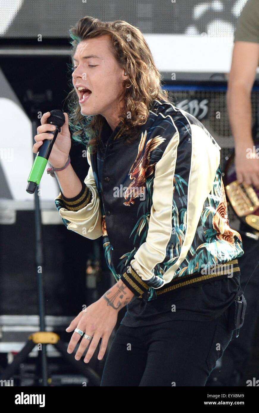 New York, NY, USA. 4th Aug, 2015. Harry Styles, One Direction on stage ...