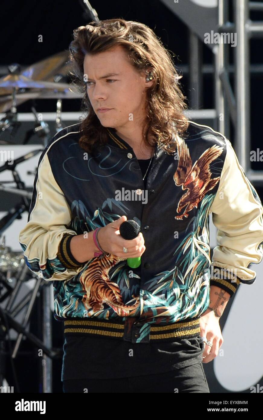 New York, NY, USA. 4th Aug, 2015. Harry Styles, One Direction on stage ...