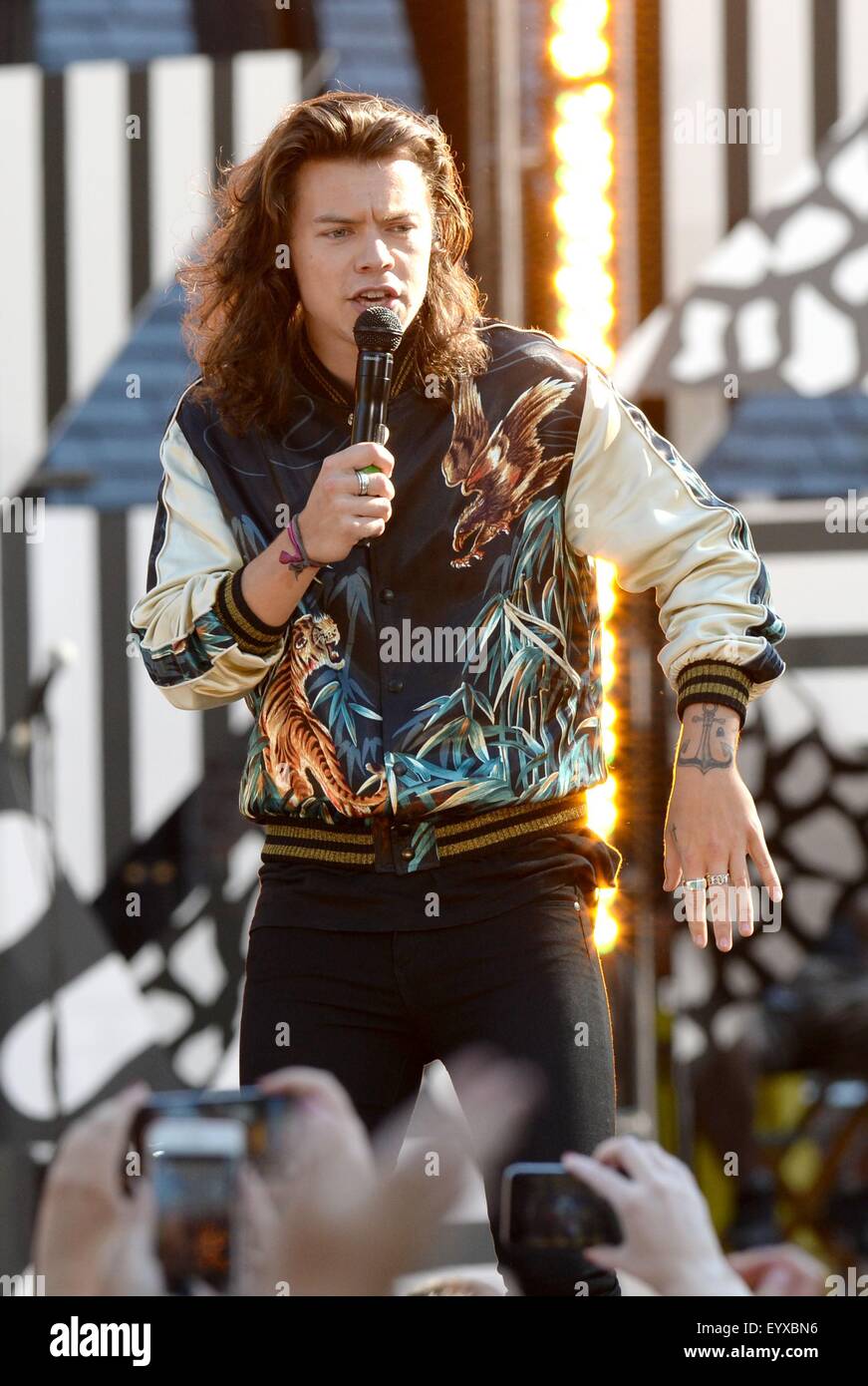 New York, NY, USA. 4th Aug, 2015. Harry Styles, One Direction on stage ...