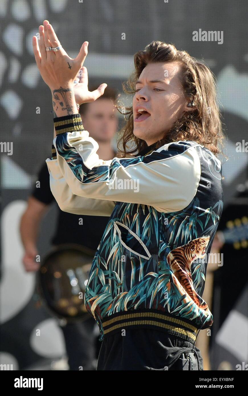 New York, NY, USA. 4th Aug, 2015. Harry Styles, One Direction on stage ...