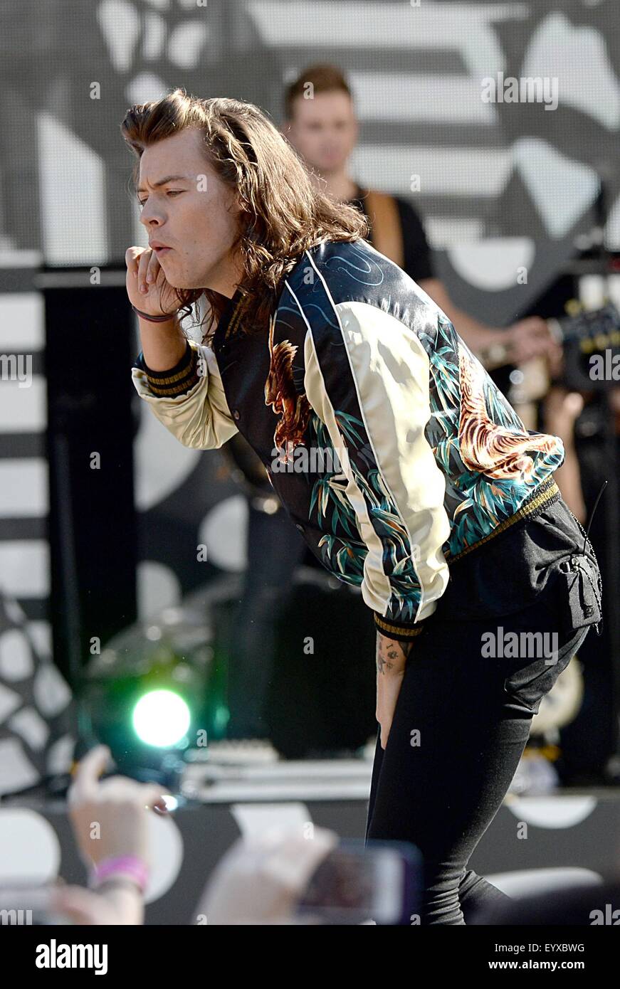 New York, NY, USA. 4th Aug, 2015. Harry Styles, One Direction on stage ...