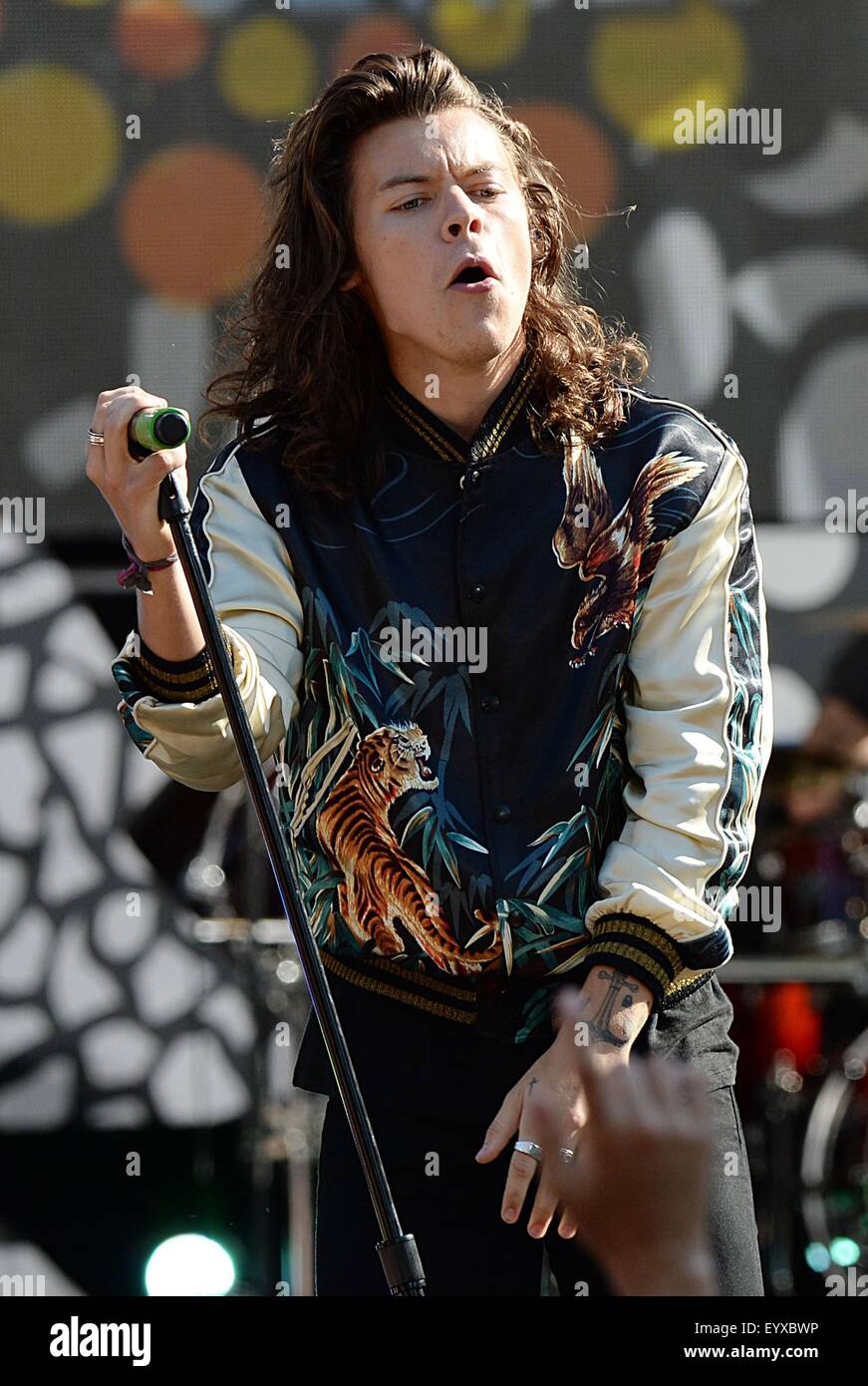 New York, NY, USA. 4th Aug, 2015. Harry Styles, One Direction on stage ...