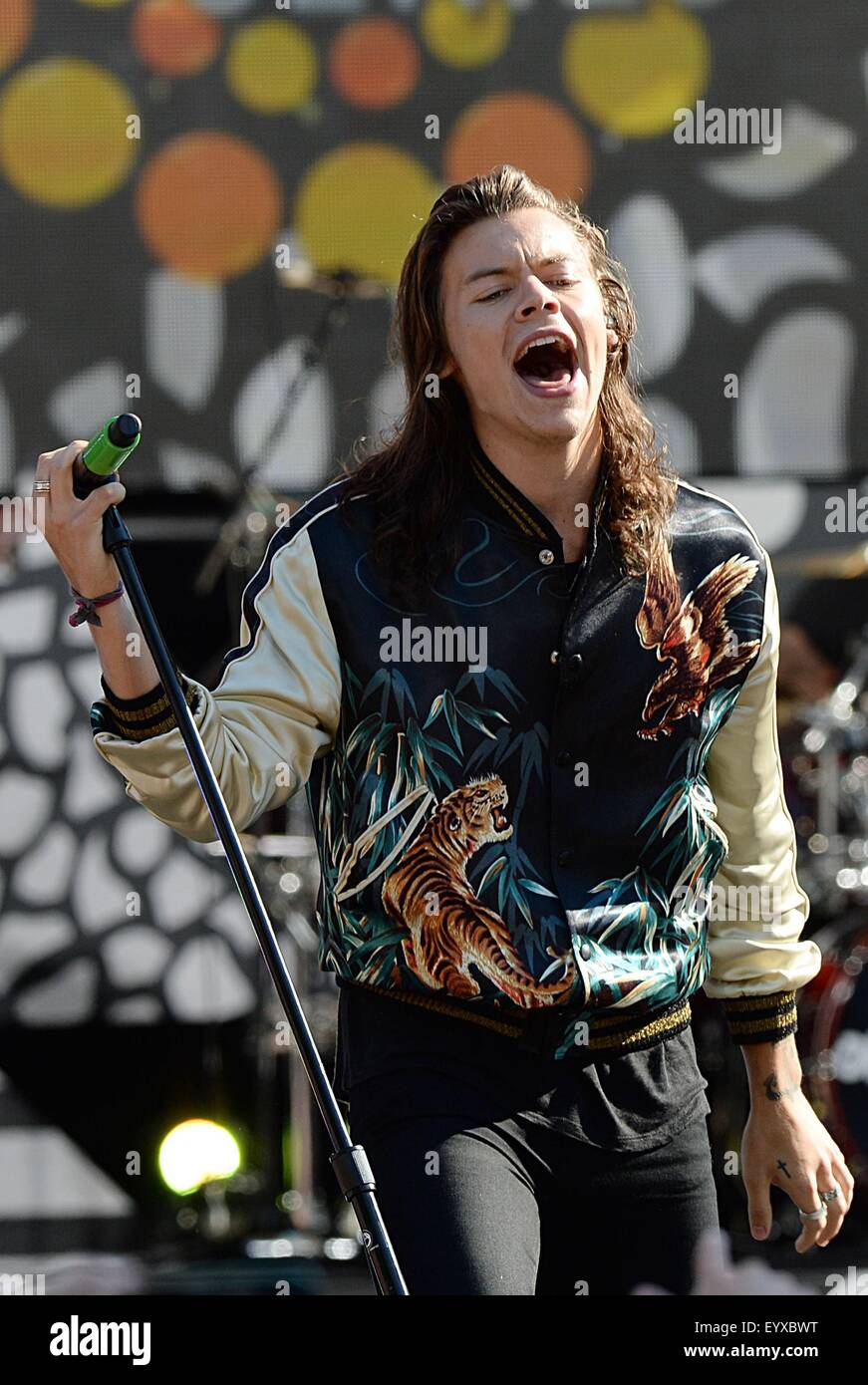 New York, NY, USA. 4th Aug, 2015. Harry Styles, One Direction on stage ...