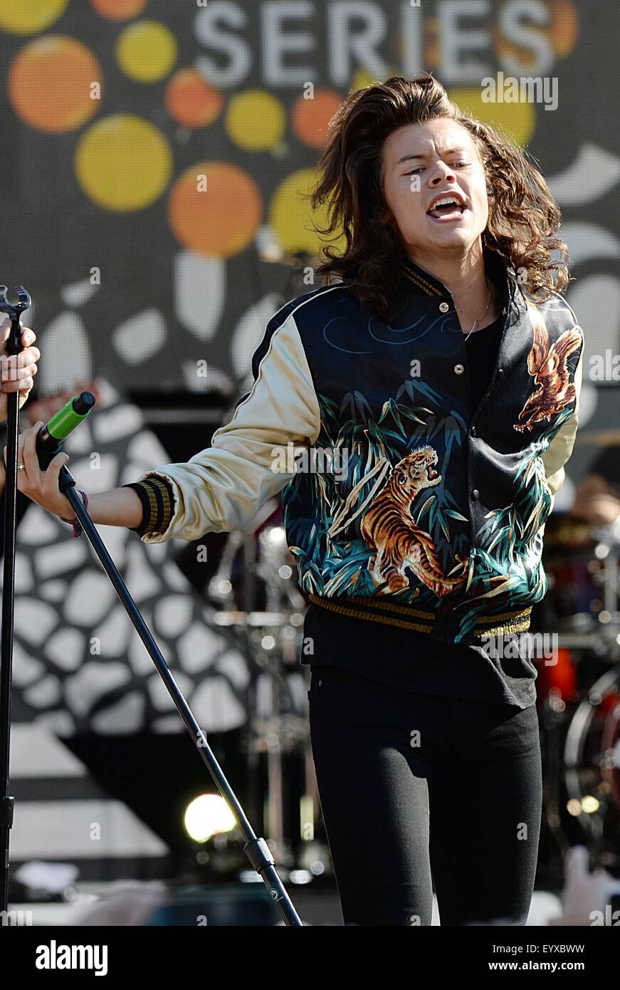 New York, NY, USA. 4th Aug, 2015. Harry Styles, One Direction on stage ...