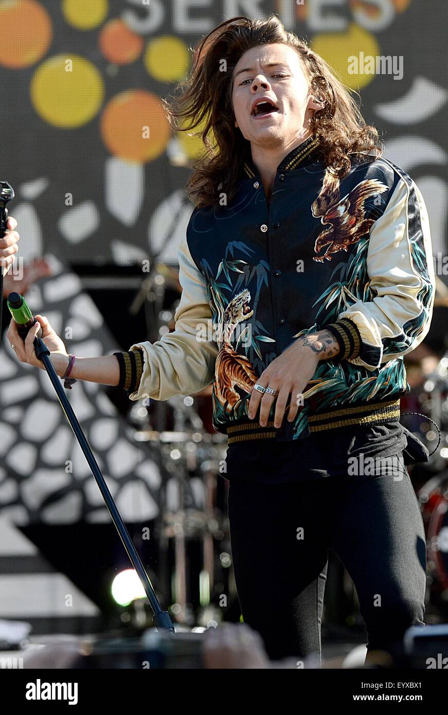 New York, NY, USA. 4th Aug, 2015. Harry Styles, One Direction on stage ...