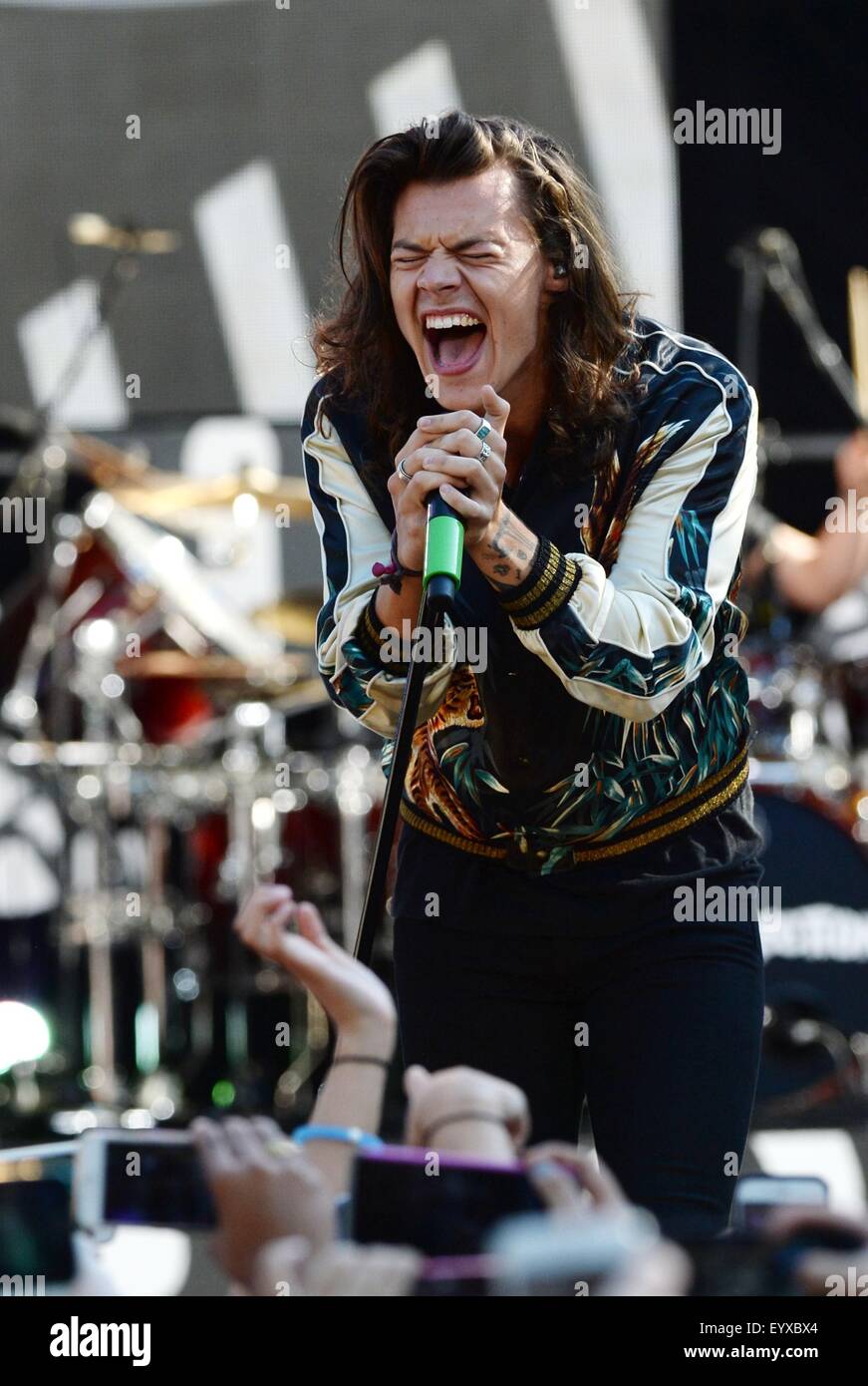 New York, NY, USA. 4th Aug, 2015. Harry Styles, One Direction on stage ...