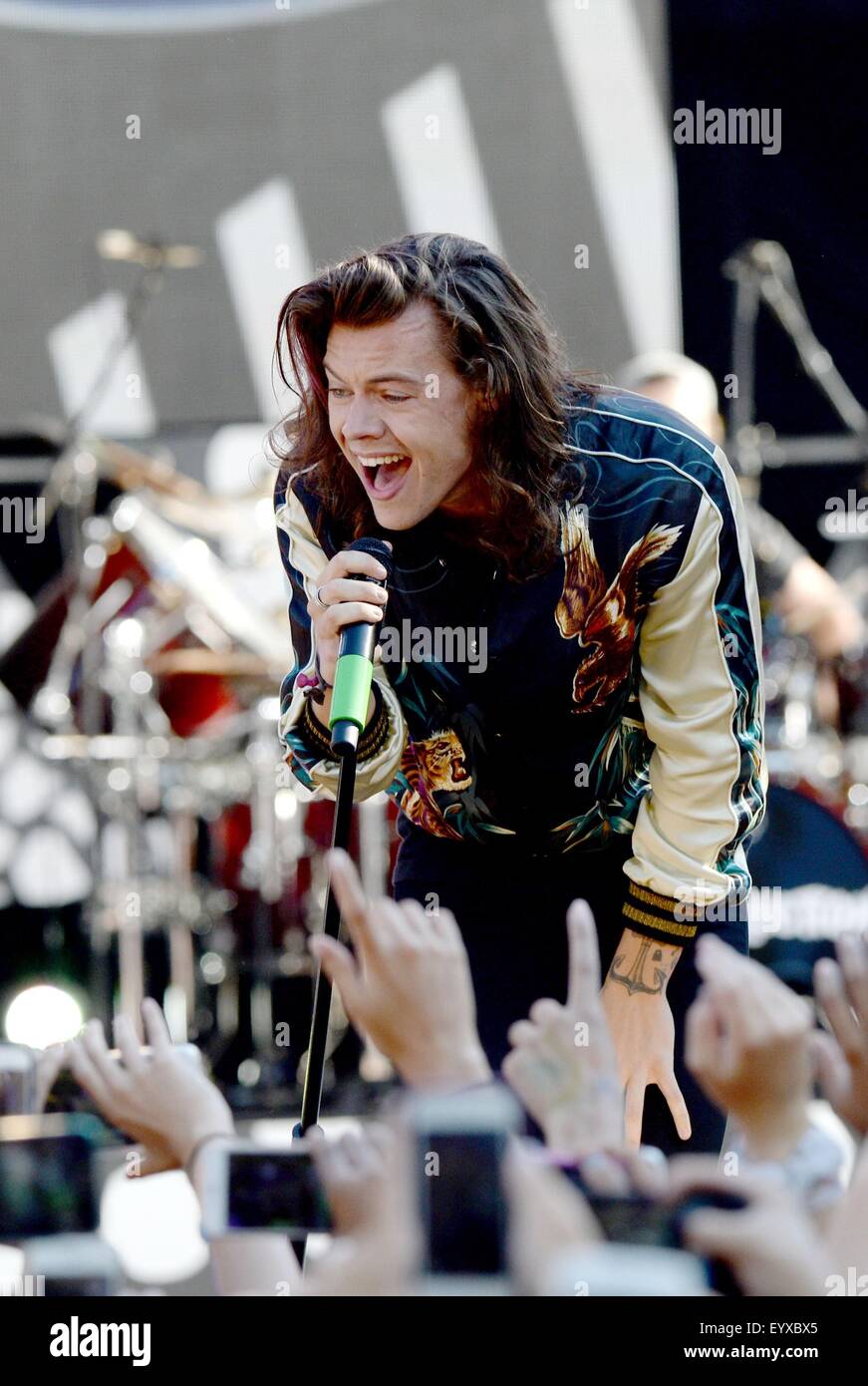 New York, NY, USA. 4th Aug, 2015. Harry Styles, One Direction on stage ...