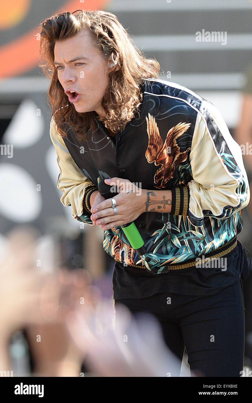 New York, NY, USA. 4th Aug, 2015. Harry Styles, One Direction on stage ...