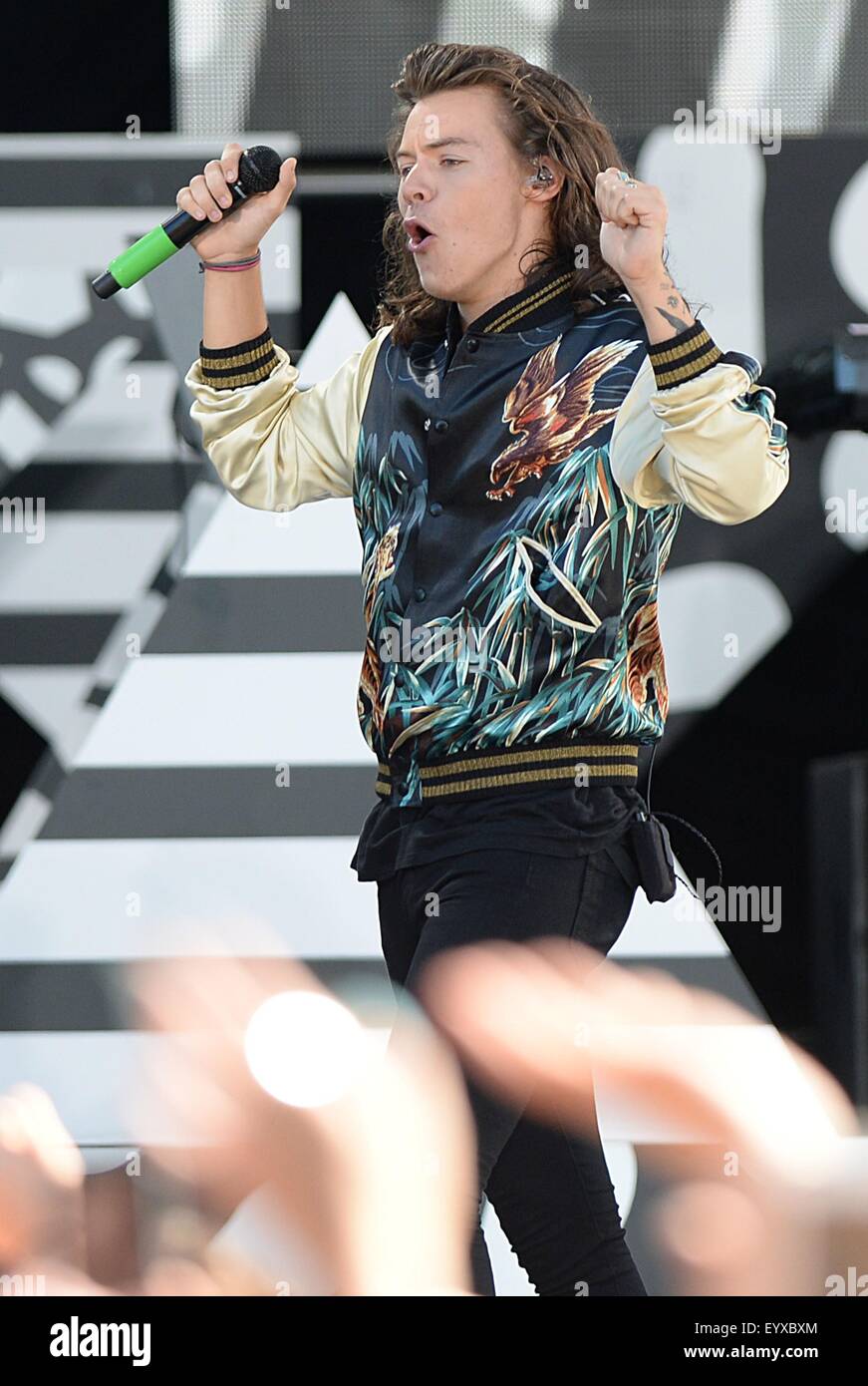 New York, NY, USA. 4th Aug, 2015. Harry Styles, One Direction on stage ...