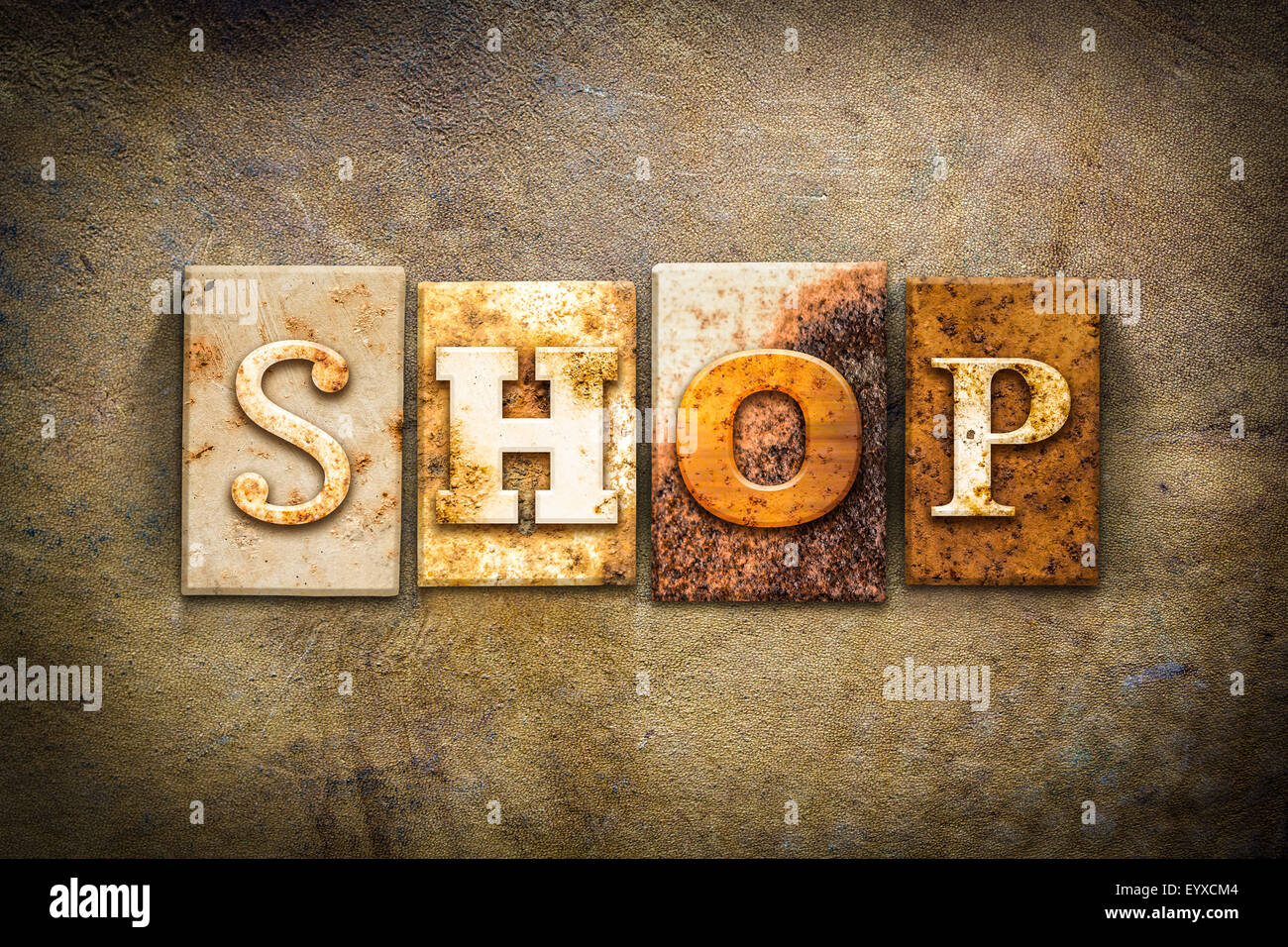 Rusting metal shop sign hi-res stock photography and images - Alamy