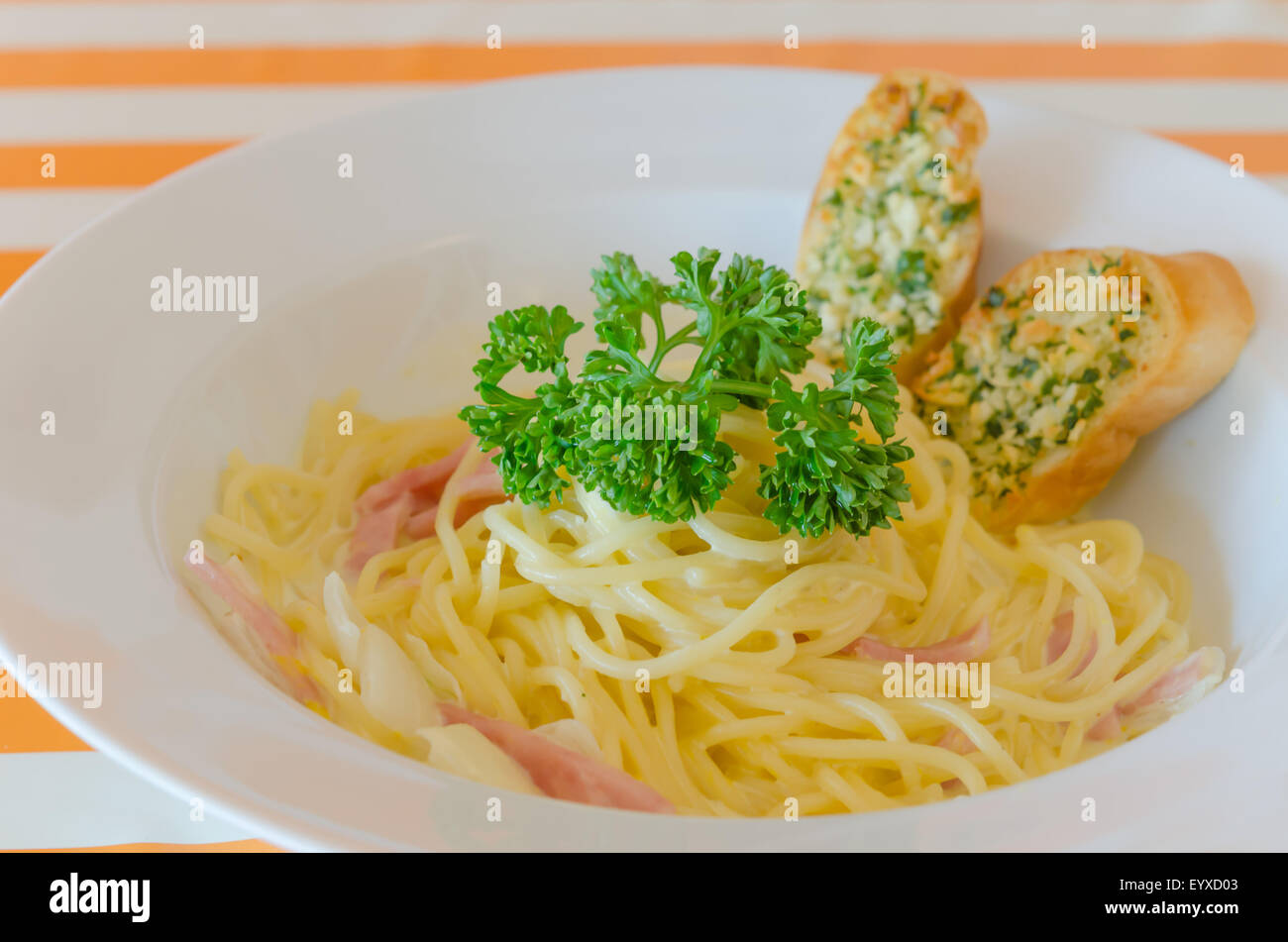 Fettuccine Carbonara Plating