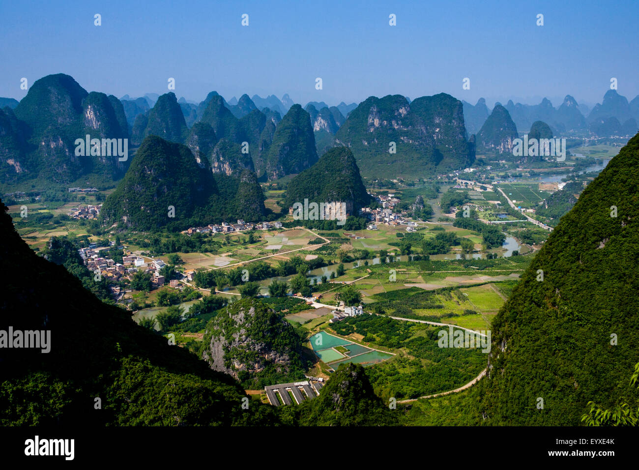 Limestone Mountain Scenery, Near Yangshuo, Guangxi Province, China ...