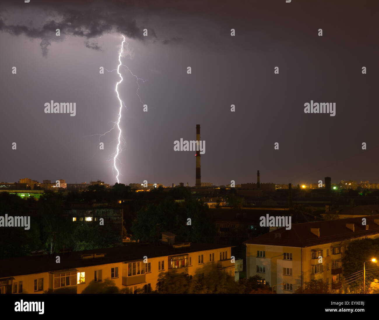 Storm sky. Lightning Stock Photo - Alamy