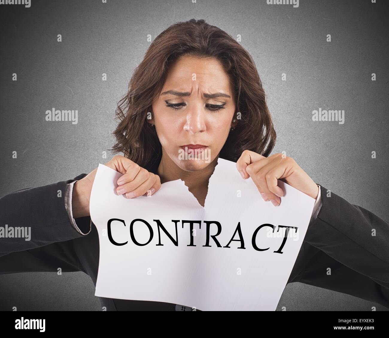 Woman tearing contract hi-res stock photography and images - Alamy