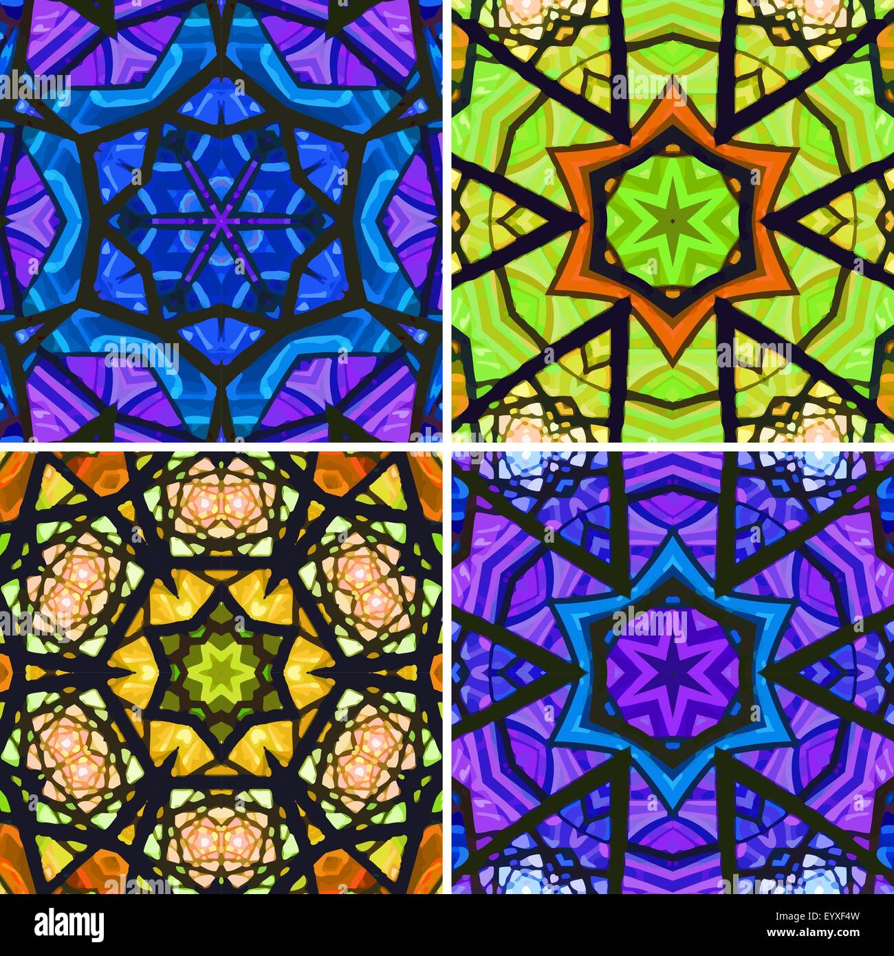 Round stained glass window drawing Stock Vector Images - Alamy