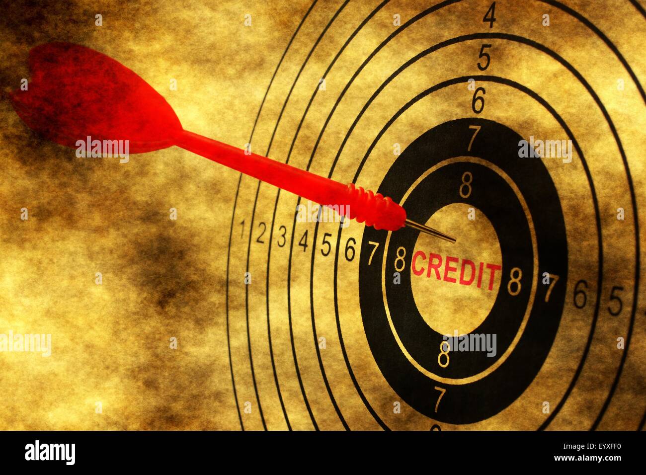 Credit target on grunge background Stock Photo - Alamy
