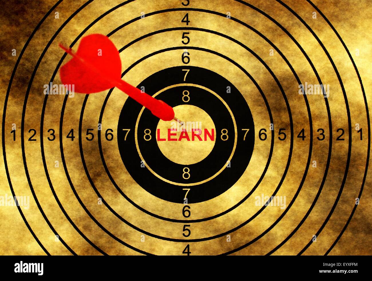 Learn target on grunge background Stock Photo - Alamy