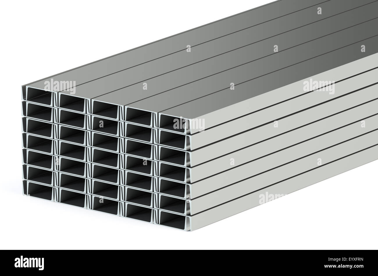 steel channels isolated on white background Stock Photo - Alamy