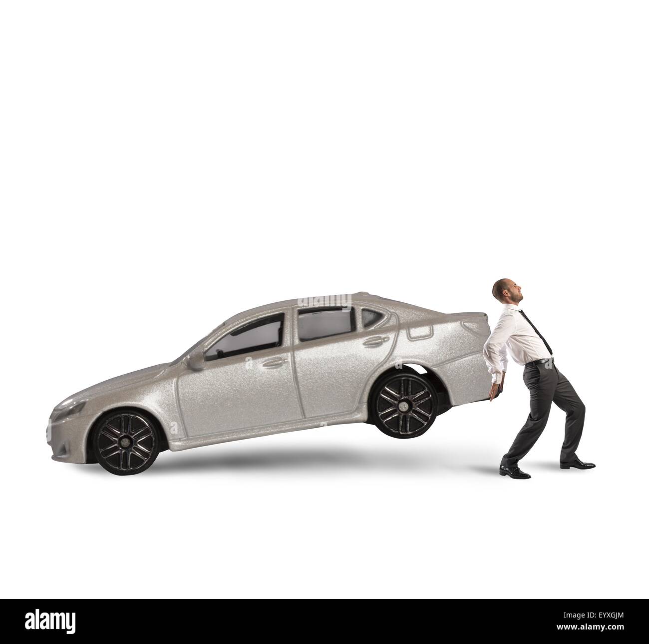 Strong man car lift hi-res stock photography and images - Alamy