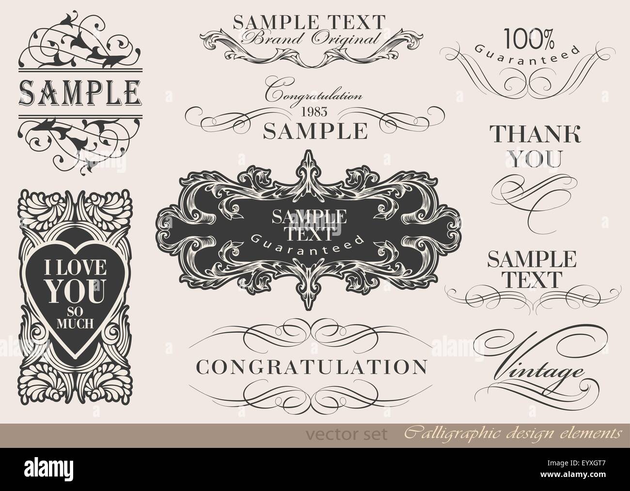 calligraphic design elements Stock Vector Image & Art - Alamy