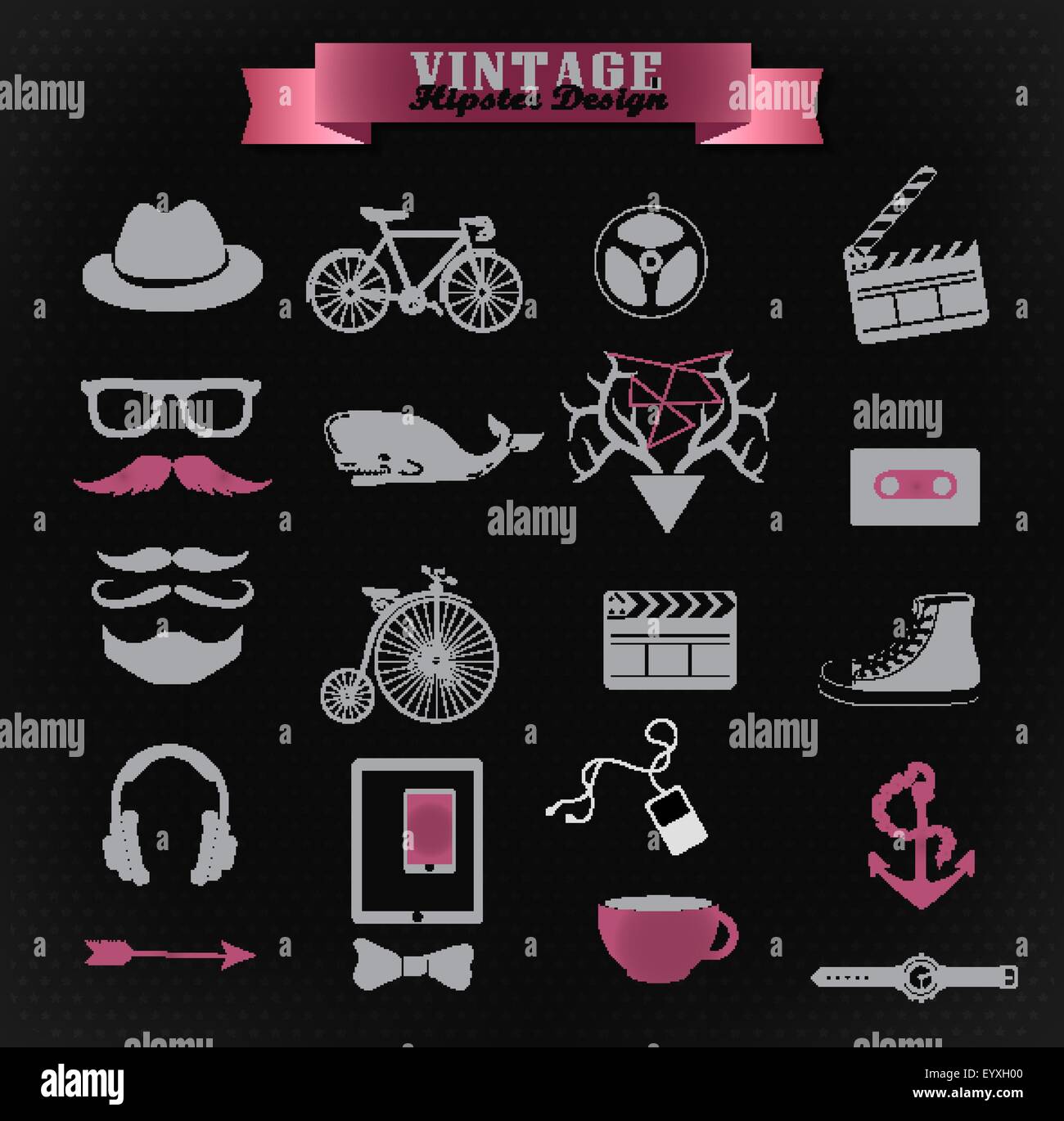 Hipster style elements icons Stock Vector Images - Alamy